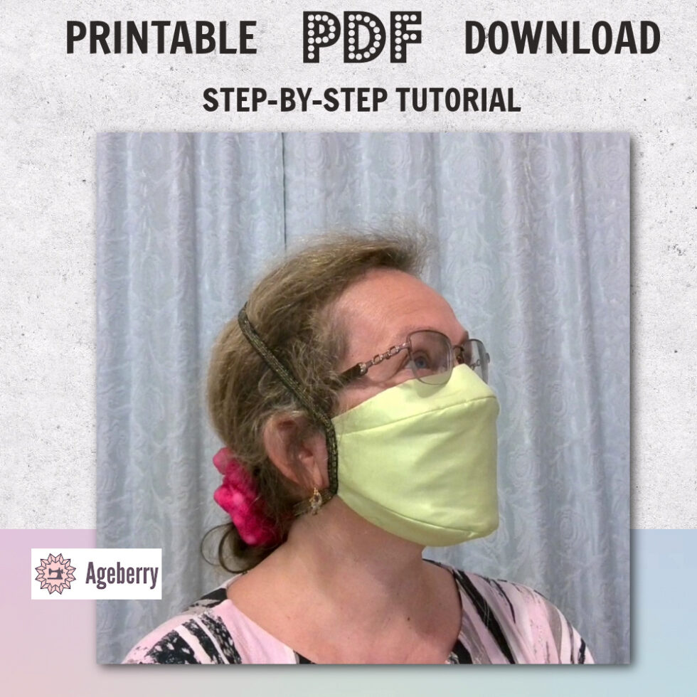 Tutorial and pattern for a fitted fabric face mask from www.ageberry ...