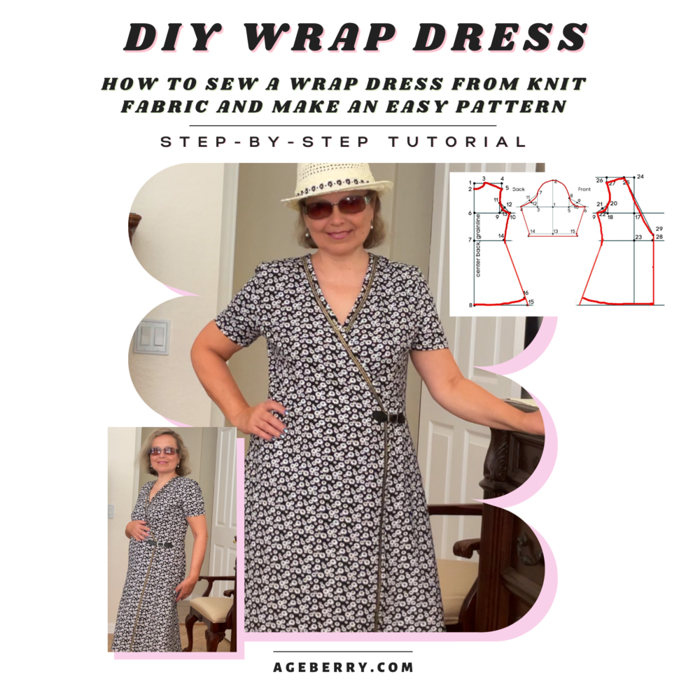 DIY Wrap Dress | How To Sew A Wrap Dress From Knit Fabric and Make an ...
