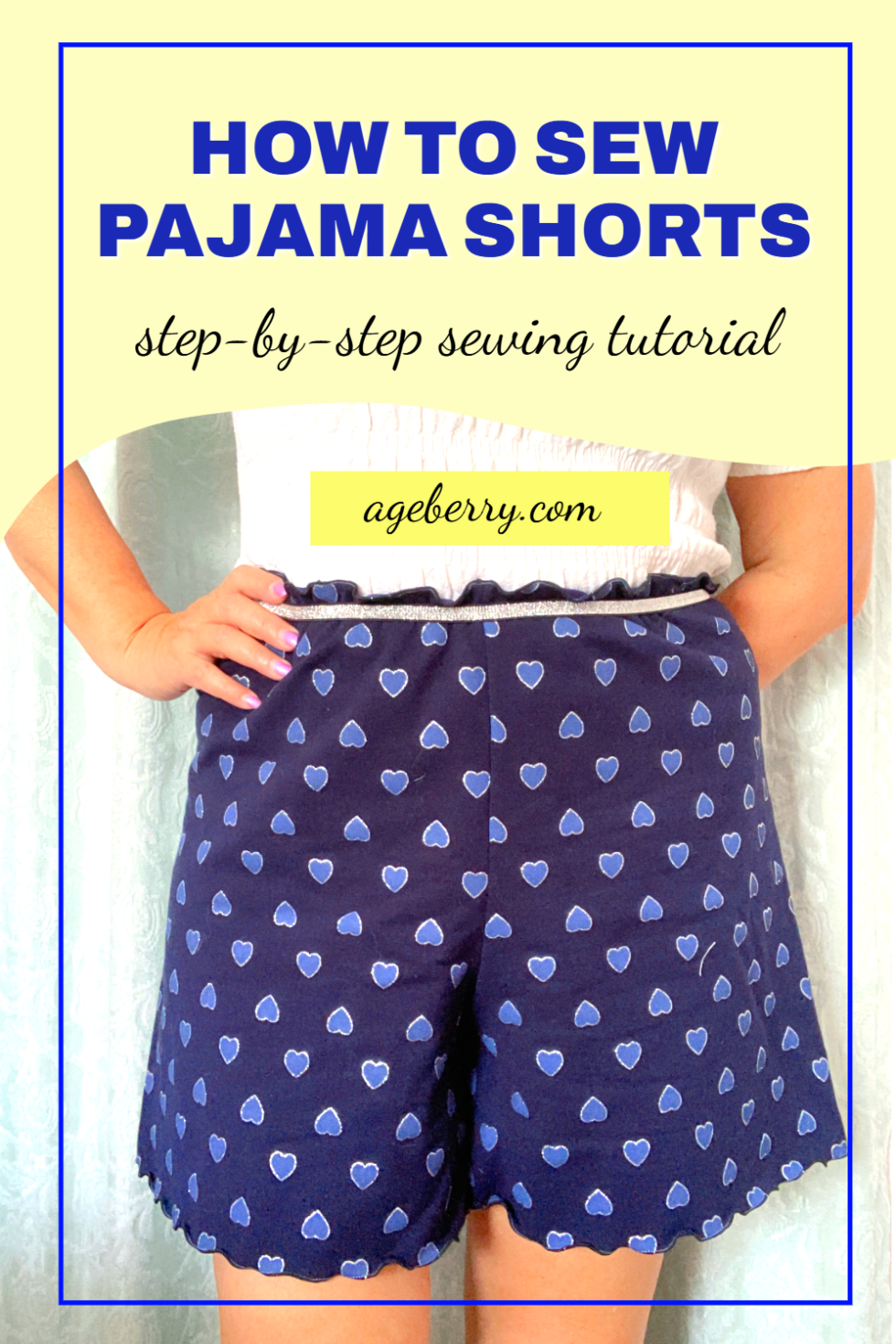 How to sew pajama shorts and make an easy pattern | shop.ageberry.com
