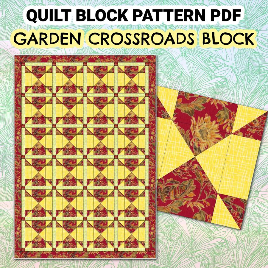 Quilt Block Pattern Garden Crossroads | shop.ageberry.com