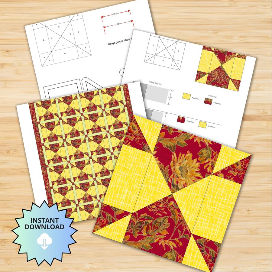 Quilt Block Pattern Garden Crossroads | shop.ageberry.com