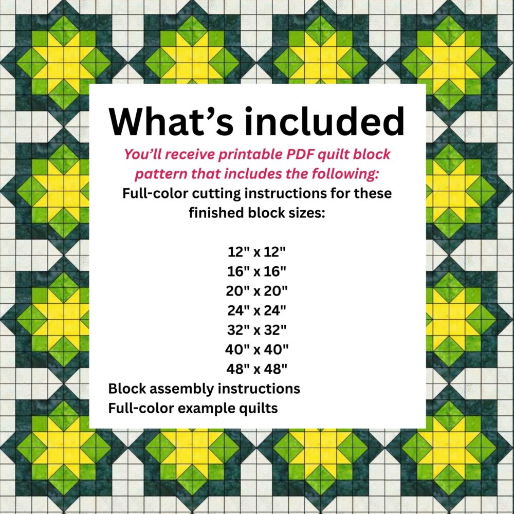 Quilt Block Pattern Mystic Blooms | shop.ageberry.com