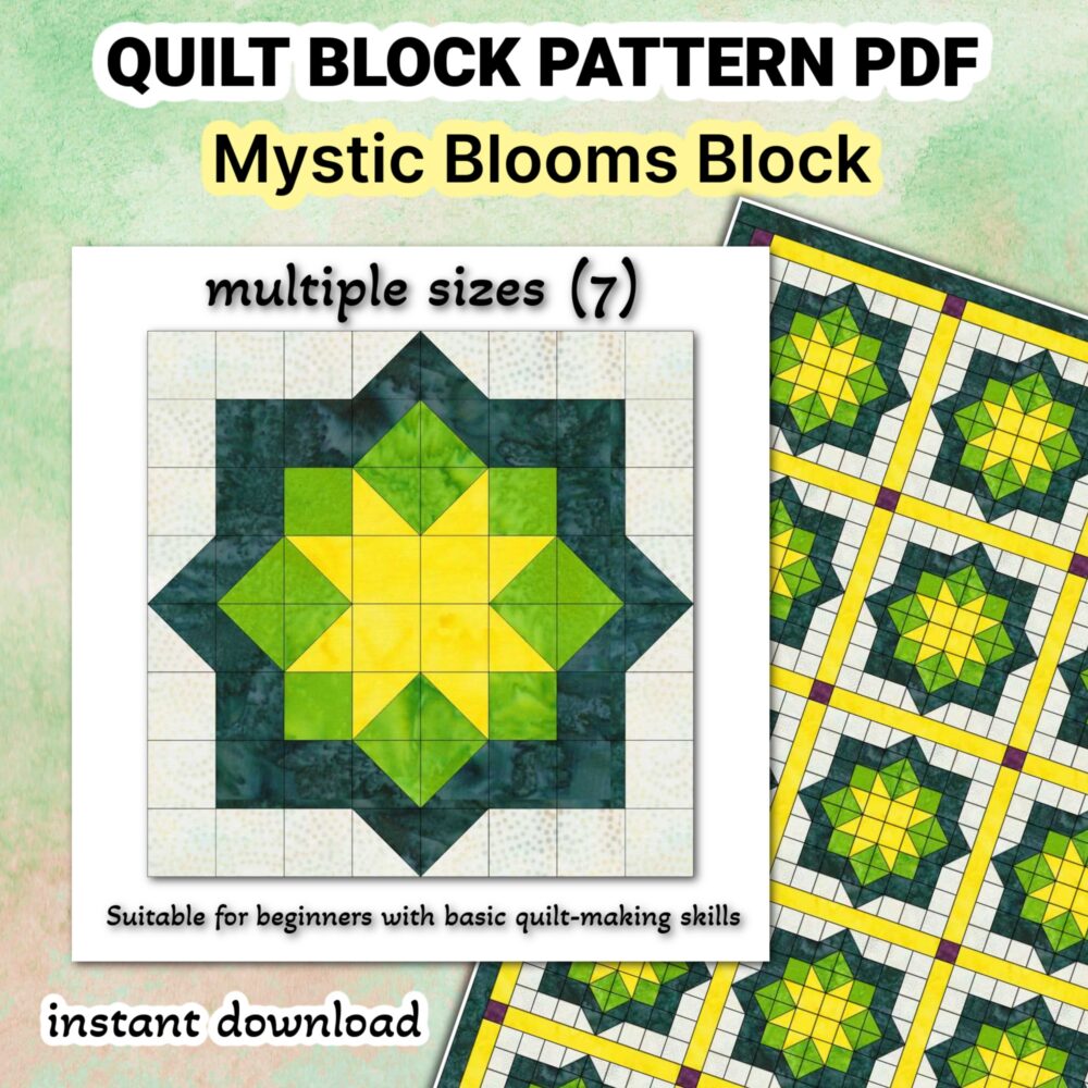 Quilt Block Pattern Mystic Blooms | shop.ageberry.com