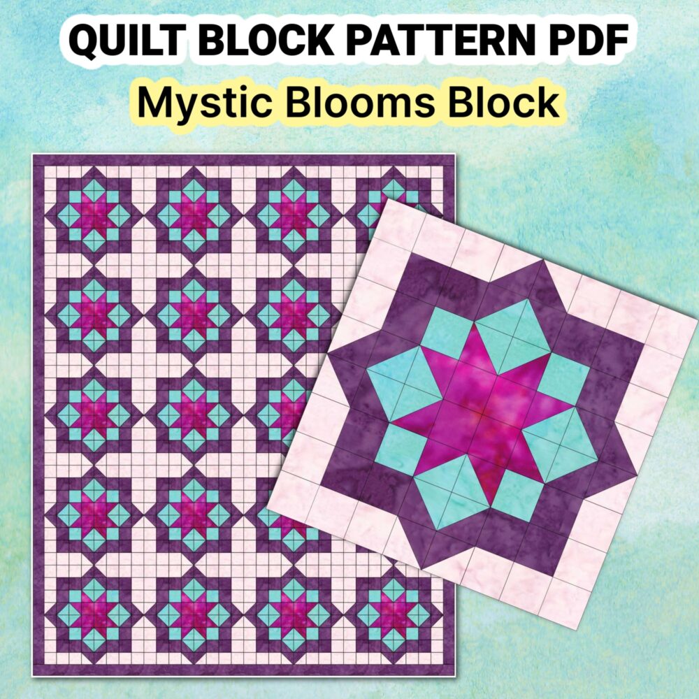 Quilt Block Pattern Mystic Blooms | shop.ageberry.com